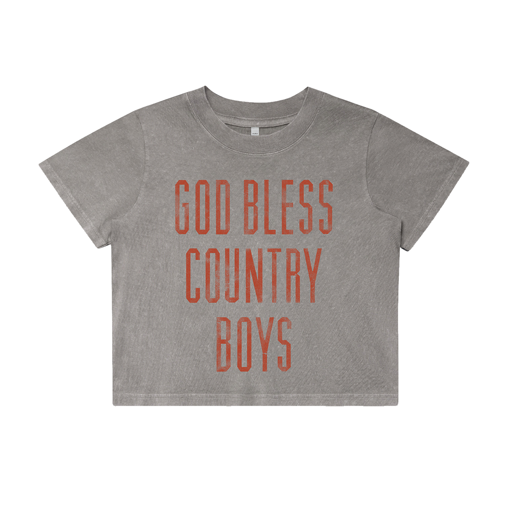 God Bless Country Boys Ladies Long Crop Tee - HARDY Official Store